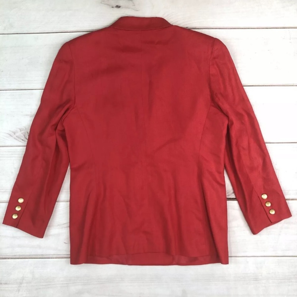 Talbots Double Blazer Linen Blazer Jacket - Gem